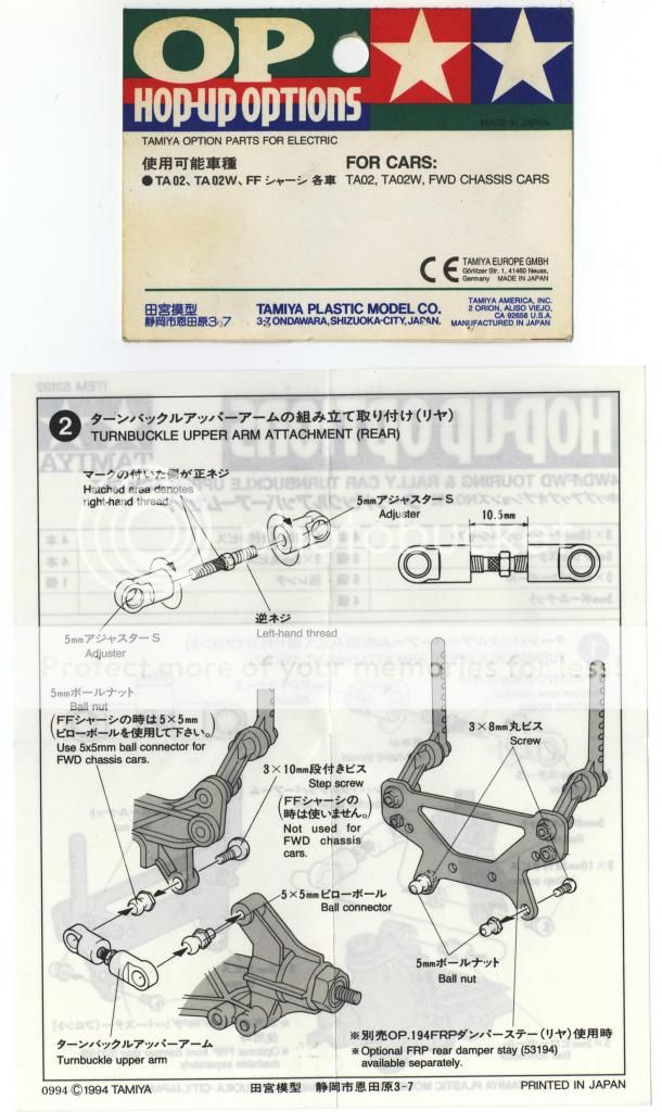 TA02 Upper Camber Links - Vintage Tamiya Discussion - Tamiyaclub.com